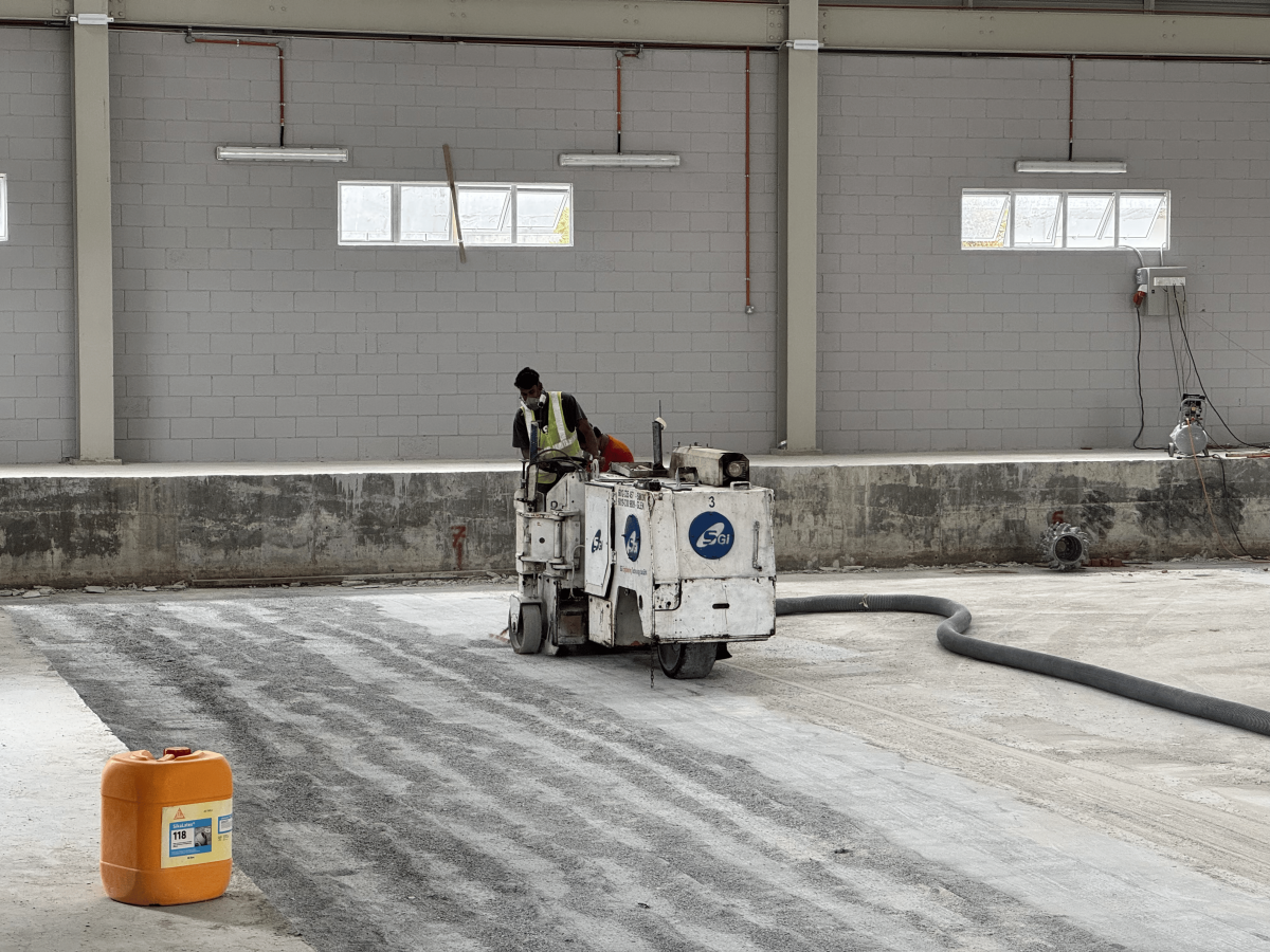 Concrete Milling for Uneven Workshop Floor Rectification (800m²) | Project